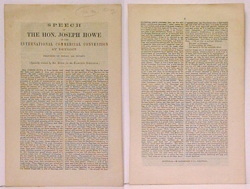 Speech of the Hon. Joseph Howe at the International Commercial ...